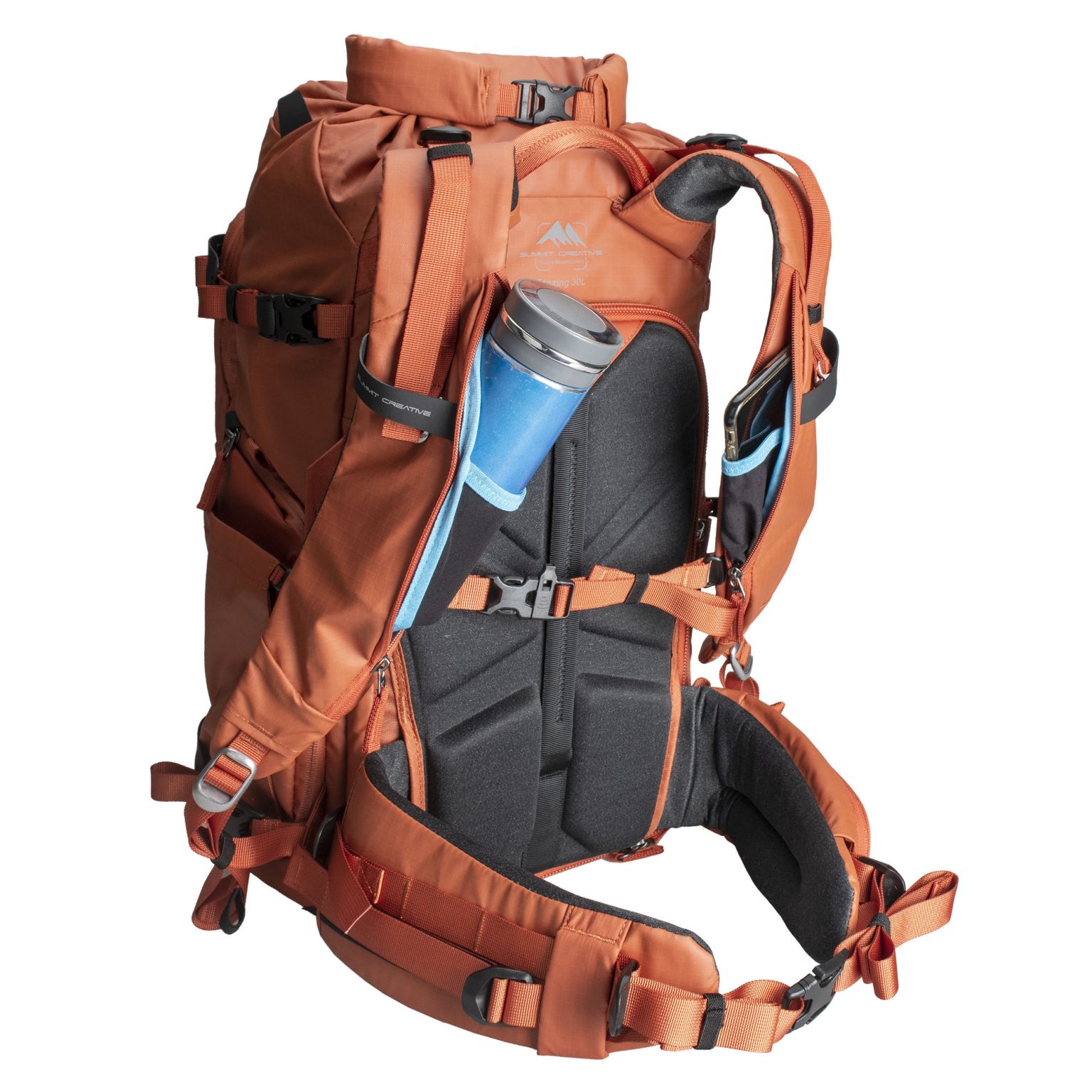 Summit Creative Medium Rolltop Camera Backpack Tenzing 30L (Orange ...