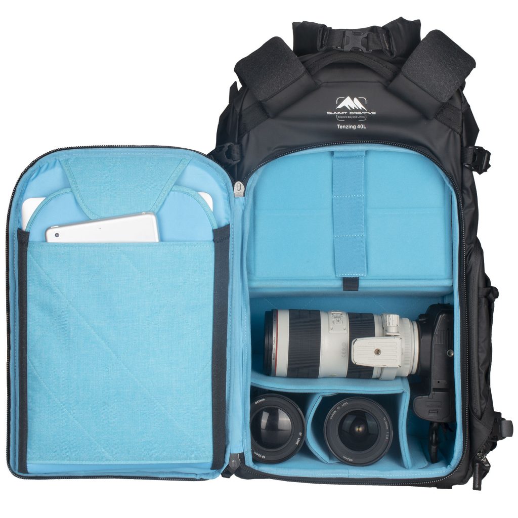 Summit Creative Large Rolltop Camera Backpack Tenzing 40L (Black) | Summit Creative Australia